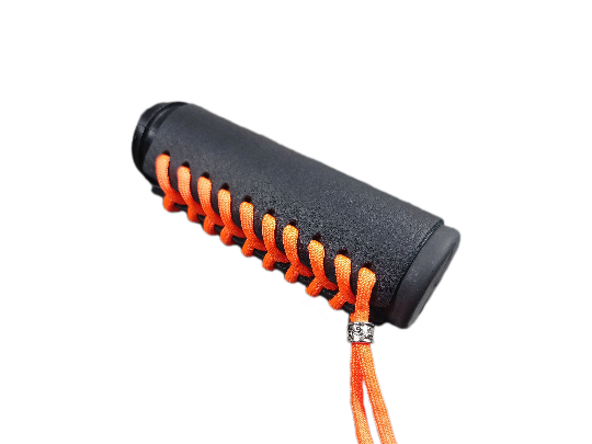 Black Leather Motorcycle Grip Cover Set w/ Paracord Lace made to fit S ...